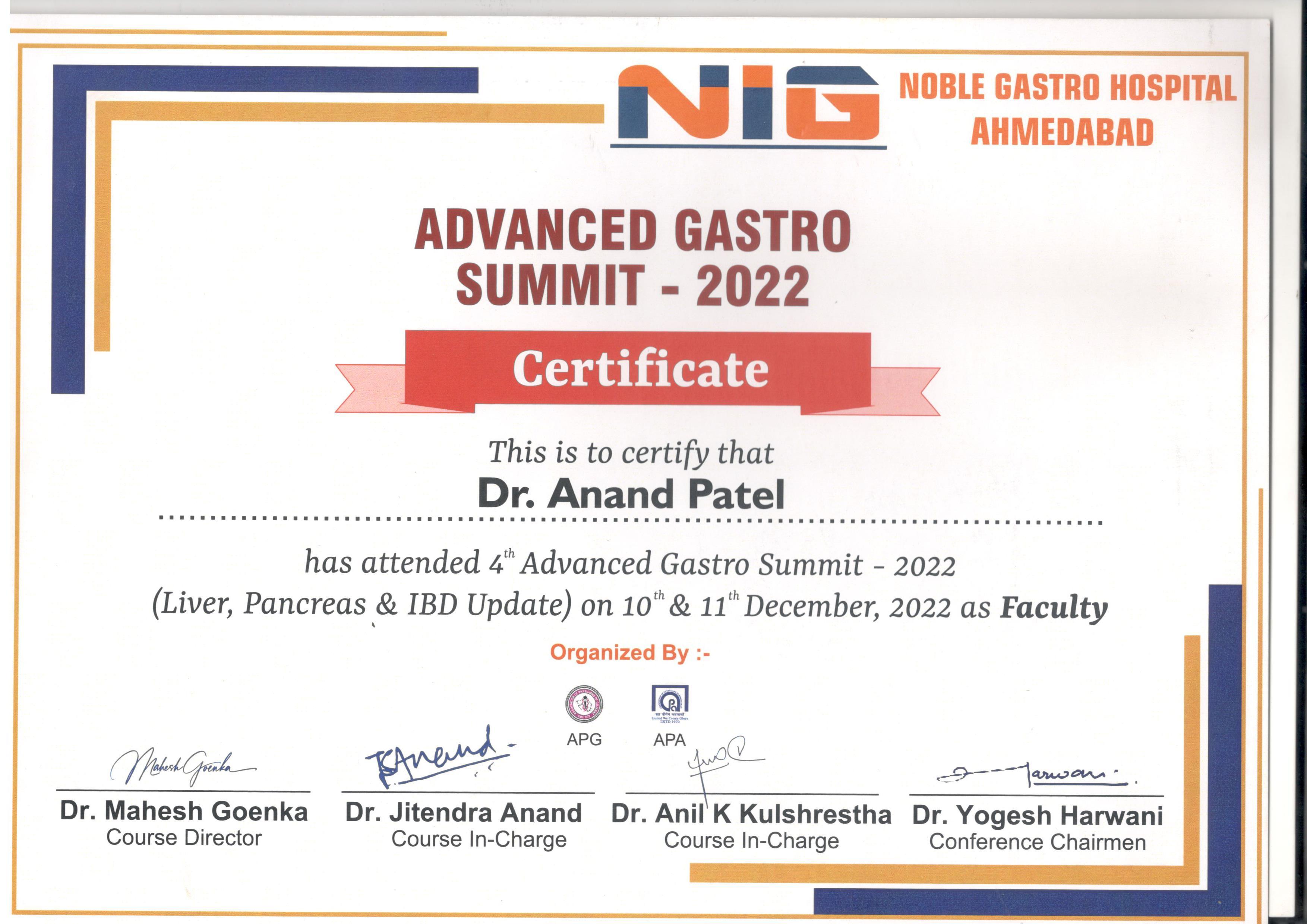 Dr. Anand - Gastro Surgeon